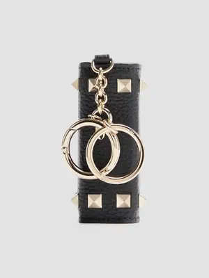 Valentino Garavani Rockstud Lipstick Charm In Grainy Calfskin