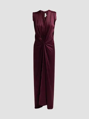 Michael Kors Draped Column Gown - Wine