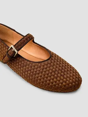 NAGHEDI Marais Mary Jane Flats - Teak