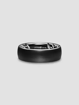 David Yurman Streamline Band Ring In Titanium, 7.6mm - Black