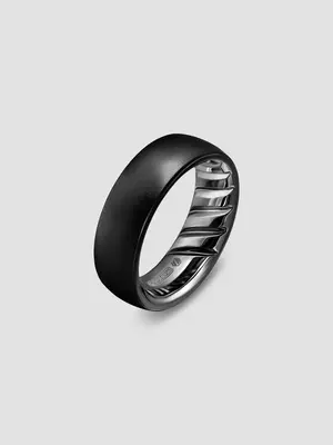 David Yurman Streamline Band Ring In Titanium, 7.6mm