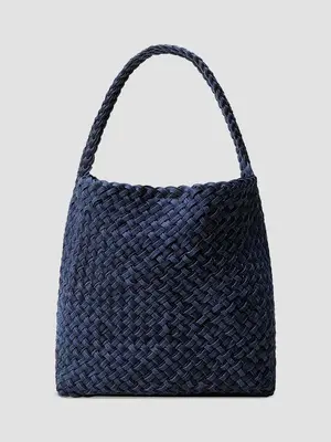NAGHEDI Nomad Medium Double Weave Denim Hobo Shoulder Bag - Indigo