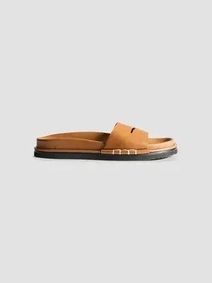 JW Anderson Loafer Fussbett Leather Slides - Tan