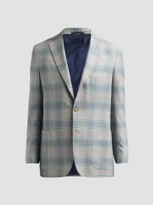 Kiton Cashmere Plaid Two-button Sport Coat - Medium Grey