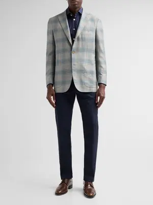 Kiton Cashmere Plaid Two-button Sport Coat