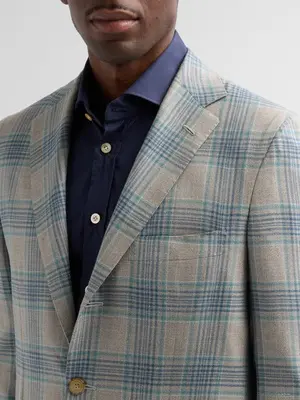 Kiton Cashmere Plaid Two-button Sport Coat