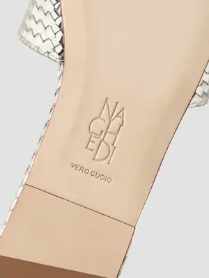 NAGHEDI St. Barths Metallic Slide Sandals