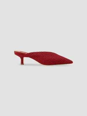NAGHEDI Strada Kitten Heel Mules - Rosso