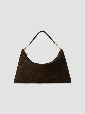 NAGHEDI Porto Medium Half-moon Shoulder Bag Chocolate