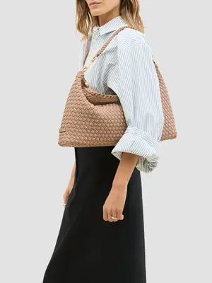 NAGHEDI Porto Medium Half-moon Shoulder Bag - Seychelles
