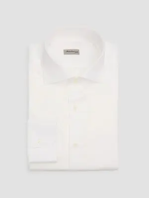 SARTORIO NAPOLI Solid Cotton Dress Shirt - White