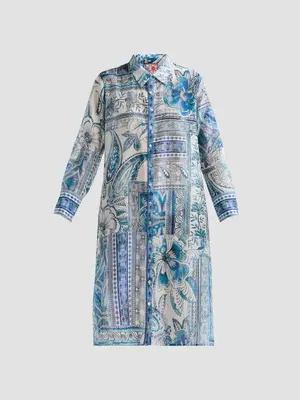 Johnny Was Relaxed Cotton-silk Shirtdress