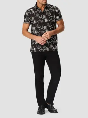 Robert Graham Emden Skull-schiffli Cotton-blend Shirt
