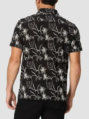Robert Graham Emden Skull-schiffli Cotton-blend Shirt