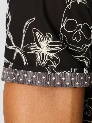 Robert Graham Emden Skull-schiffli Cotton-blend Shirt
