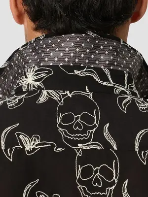 Robert Graham Emden Skull-schiffli Cotton-blend Shirt