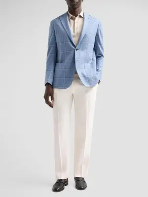 SARTORIO NAPOLI Heavy Plaid Wool-cashmere Sport Coat