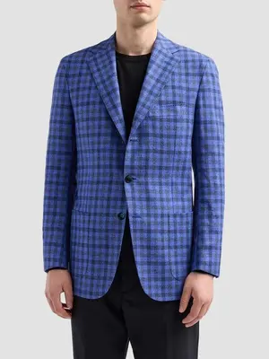 Kiton Checked Cashmere-cotton-silk Sport Coat