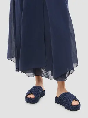 NAGHEDI Laguna Double Weave Denim Platform Sandals