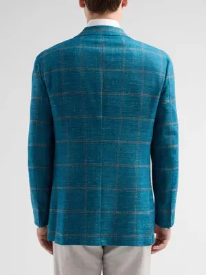 Kiton Windowpane Checked Cashmere-blend Sport Coat