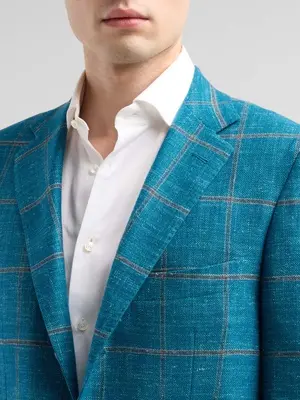 Kiton Windowpane Checked Cashmere-blend Sport Coat
