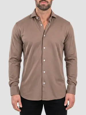 MACEOO Einstein Stretch Shirt - Brown