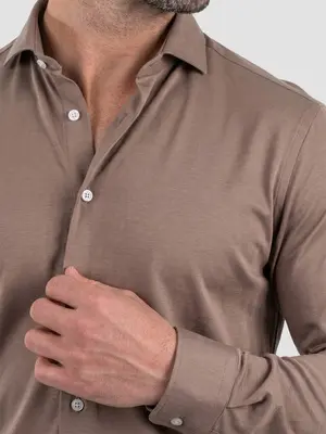 MACEOO Einstein Stretch Shirt - Brown
