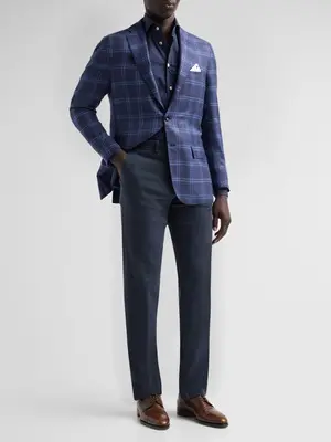 Kiton Cashmere Plaid Single-breasted Sport Coat