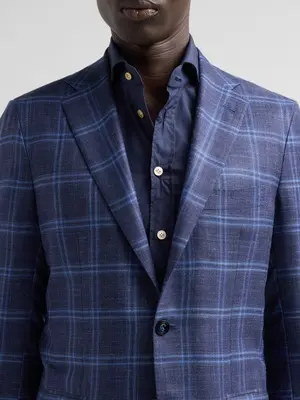 Kiton Cashmere Plaid Single-breasted Sport Coat