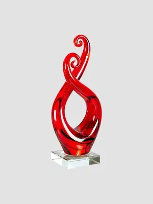 DALE TIFFANY Crimson Infinity Glass Sculpture