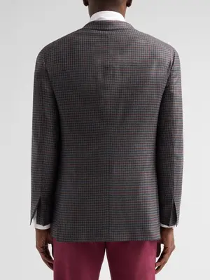 Kiton Cashmere Gingham Single-breasted Sport Coat