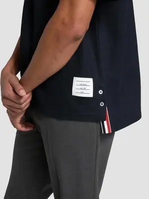 Thom Browne Rwb-embroidered Textured Crewneck T-shirt