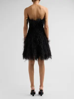 Pamella Roland Embroidered-tulle Strapless Cocktail Mini Dress