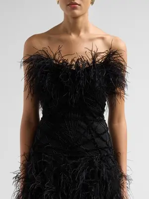 Pamella Roland Embroidered-tulle Strapless Cocktail Mini Dress