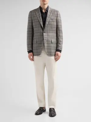 Kiton Plaid Cashmere Sport Coat