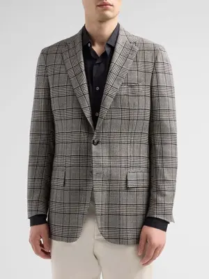 Kiton Plaid Cashmere Sport Coat