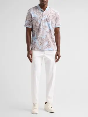 Robert Graham Creswell Paisley Cotton Polo Shirt