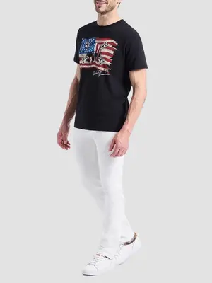 Robert Graham Skull Flag Graphic Cotton T-shirt