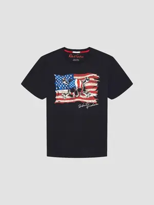 Robert Graham Skull Flag Graphic Cotton T-shirt - Black