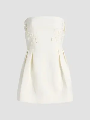 Ramy Brook Lily Appliquéd Strapless Minidress - Ivory