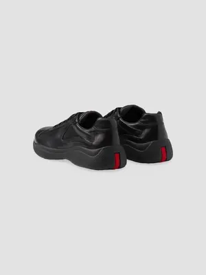 Prada America's Cup Nappa Leather Sneakers - Black