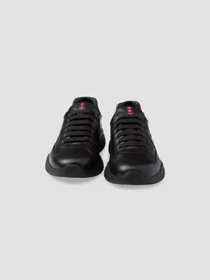 Prada America's Cup Nappa Leather Sneakers - Black