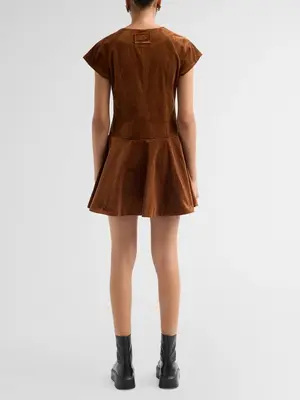 GANNI Corduroy Button-front Mini Dress