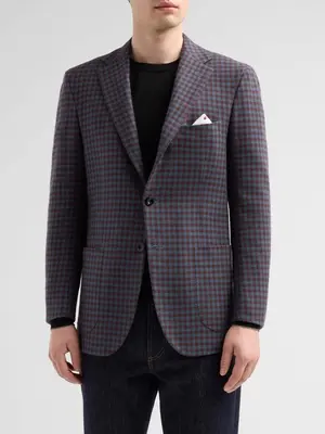 Kiton Checked Cashmere Sport Coat