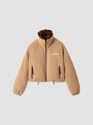 Miu Miu Fleece Down Jacket - Brown