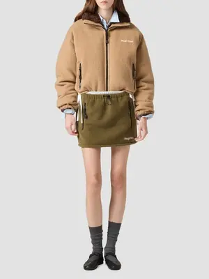 Miu Miu Fleece Down Jacket - Brown