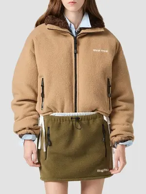 Miu Miu Fleece Down Jacket - Brown