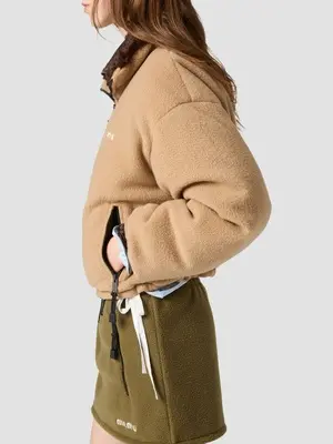 Miu Miu Fleece Down Jacket - Brown