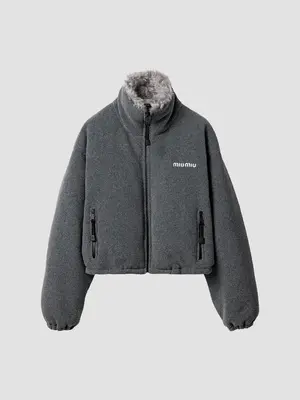 Miu Miu Fleece Down Jacket - Grey