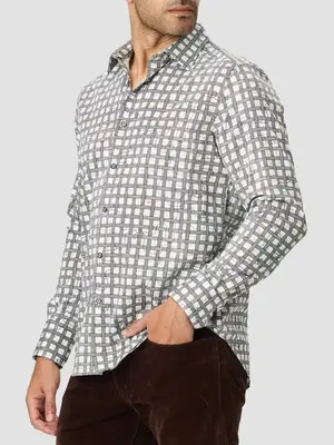 Robert Graham Sanger Grid Check Stretch-cotton Shirt
